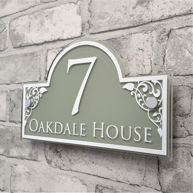 Personalised Decorative House Sign/Door Number Address Plaque includin ...