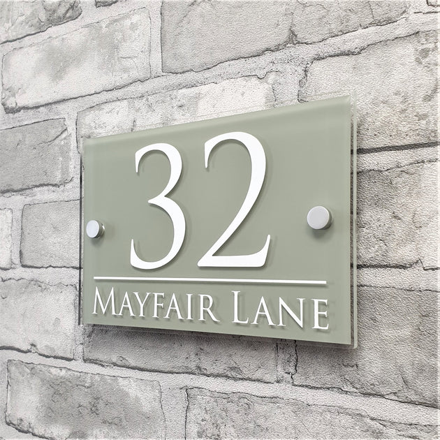 Sage Green House Number Sign (Rectangle) | House Sign Solutions