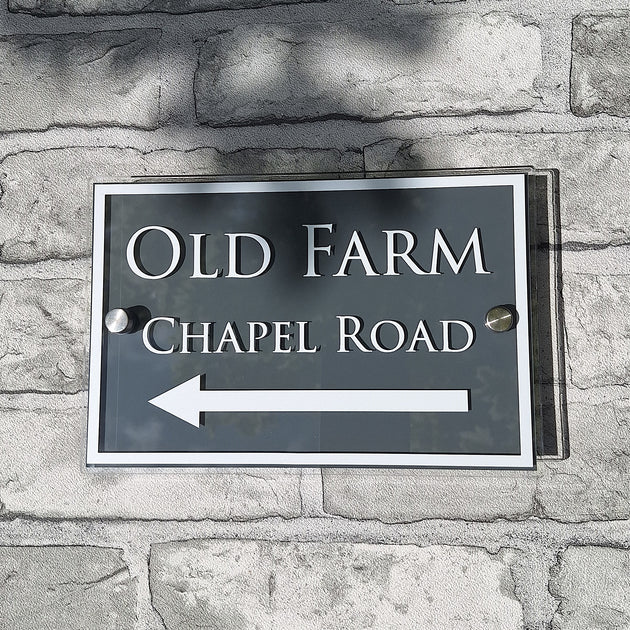 A5 Directional House Sign or Name Plaque with Border. Lots of Colour c ...