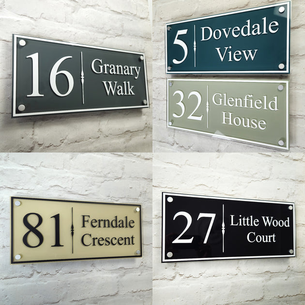 Large Traditional House Number Sign or Address Plaque with Border ...