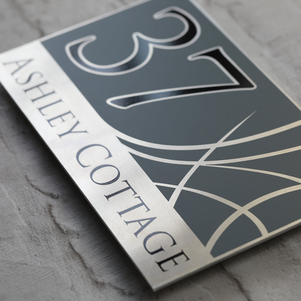 Large Stylish Slate Grey House Address Plaques or Door Number Signs ...