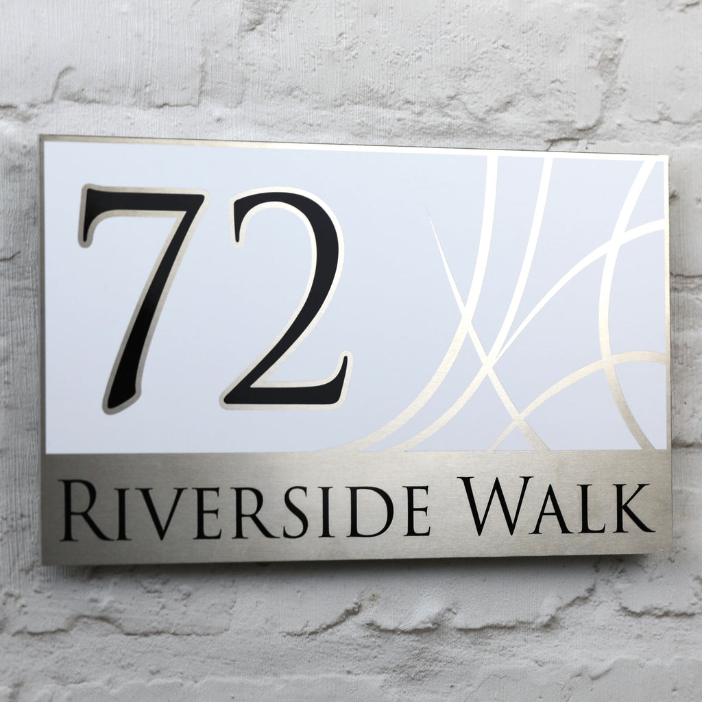 Contemporary Large White Address Signs/House Number Plaque | House Sign ...