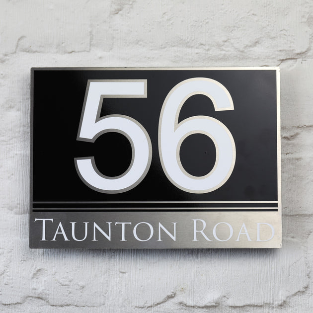Contemporary House Sign | door Number or Address Plaque | Solid Alumin ...