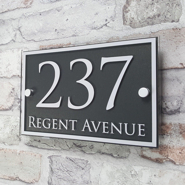 House Number Sign or Address Name Plaque with Border | House Sign Solutions