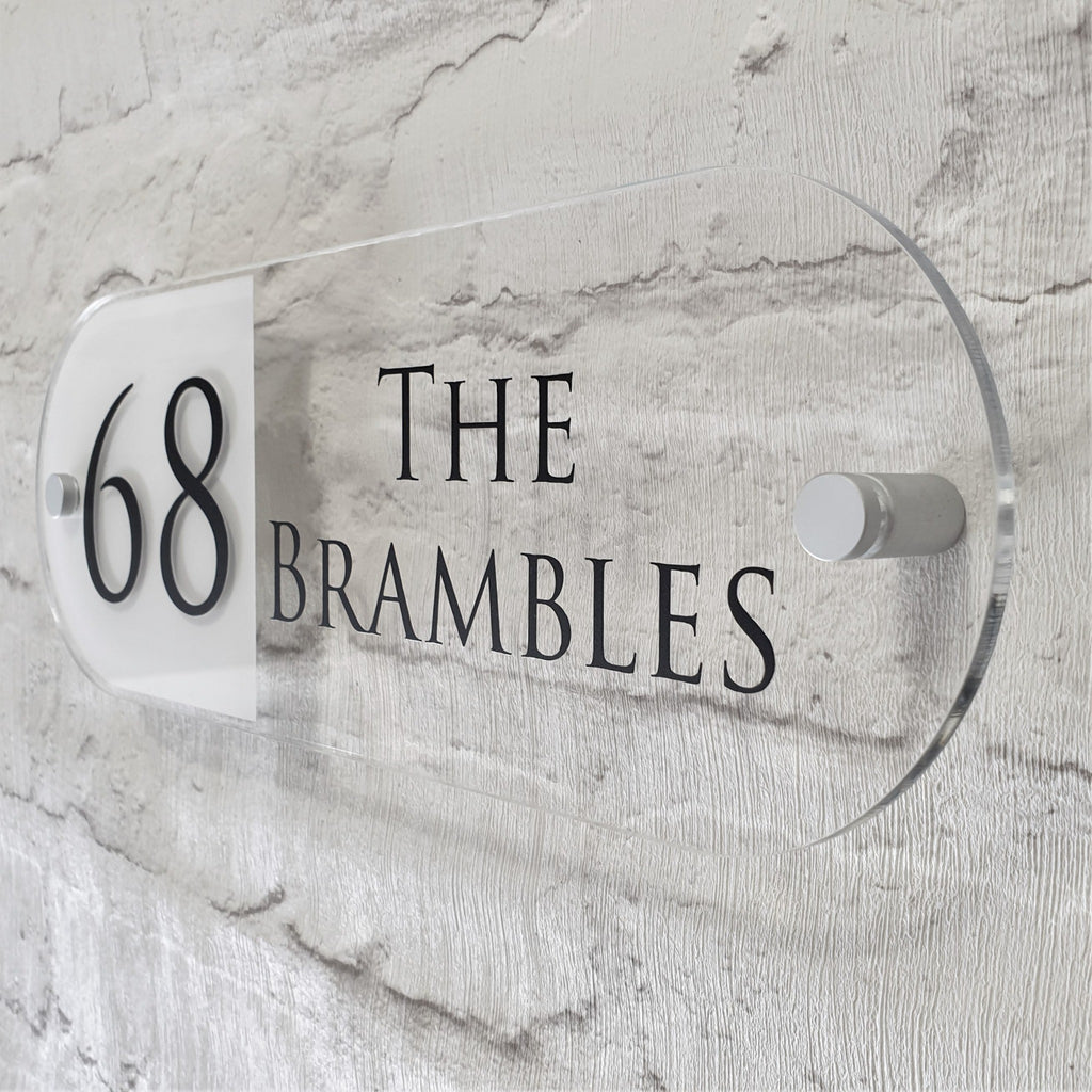 Modern Floating Glass Effect Plaques | House Sign Solutions