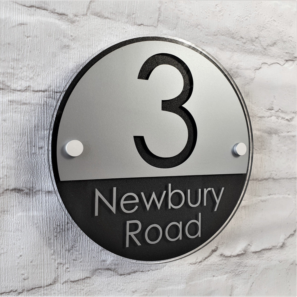 Ultra Modern Large Round House Number Sign or Address Plaque | House ...