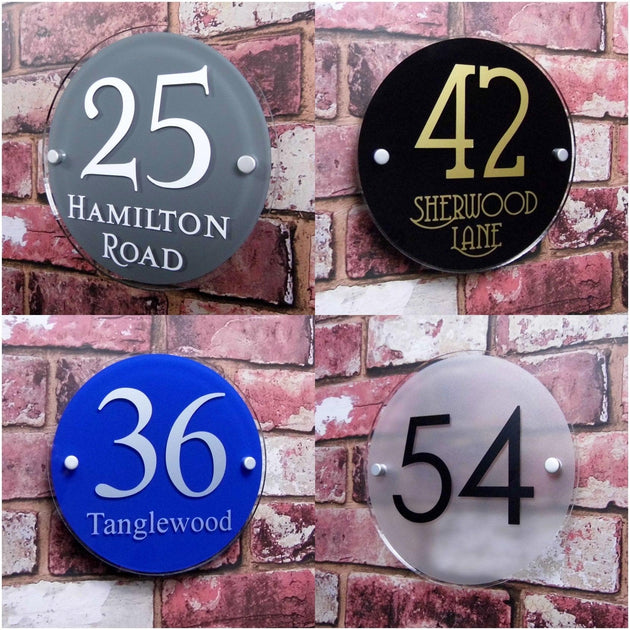 Large Round House Sign, Address Plaque or Door Number Plate | House ...