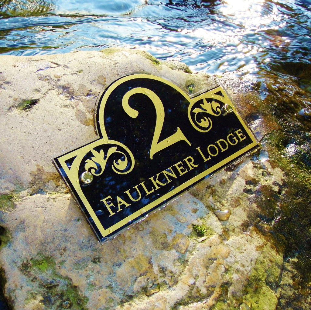 Decorative 'Bridge' Style Acrylic House Sign Address Number Plaque inc ...